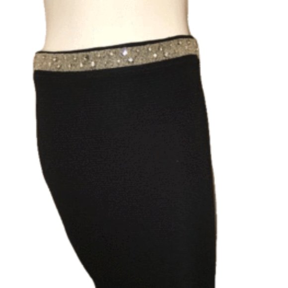 Zara | Skirts | Zara Basic Black Mini Skirt With Jewel Bling On Th ...